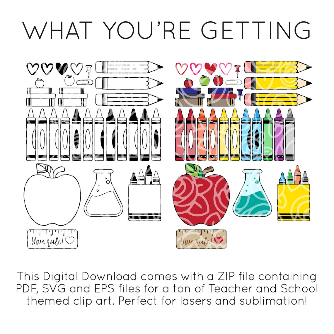 Teacher Themed Clip Art Bundle Commercial License | Etsy