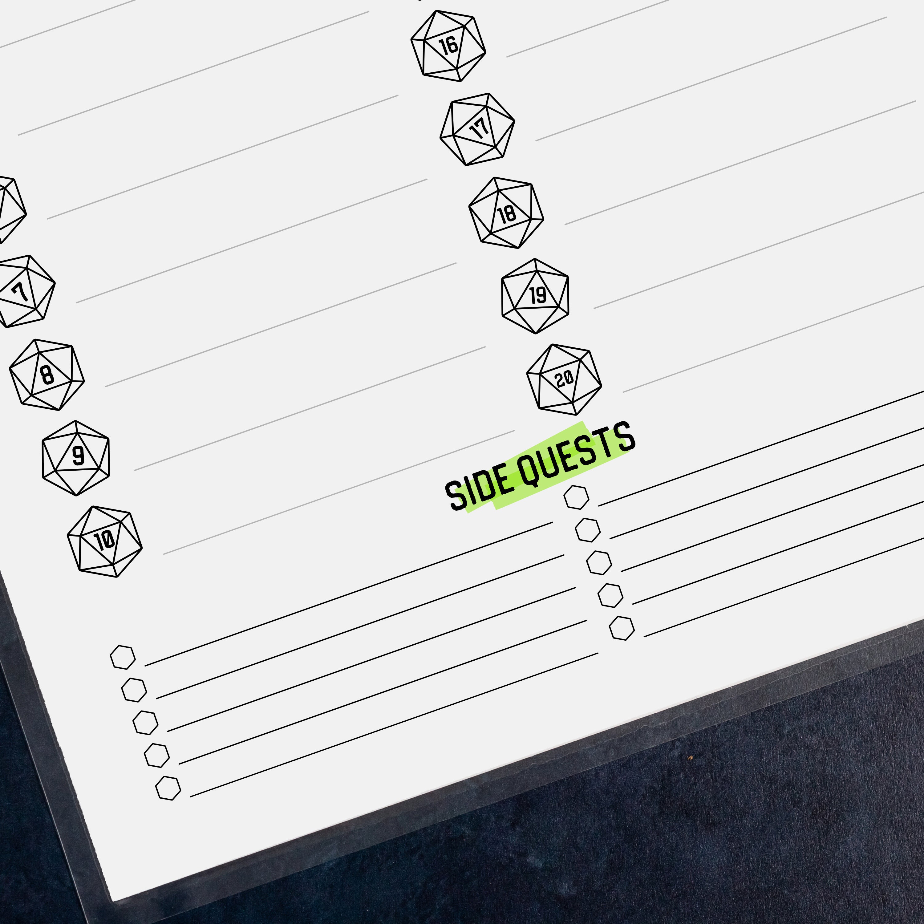 Blank Quest Menu With Side Quest Slots | Digital Download | Printable ...