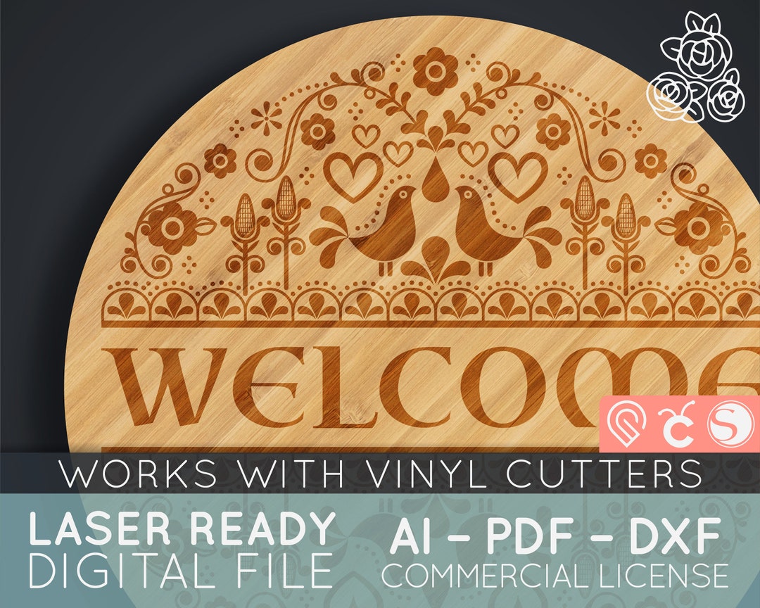 Stylized Welcome Sign Clip Art and Laser File | Welcome Sign ...