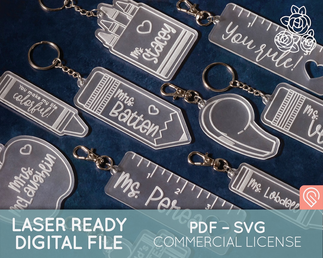 Teacher Theme Keychain Template | Teacher Appreciation Keychain ...
