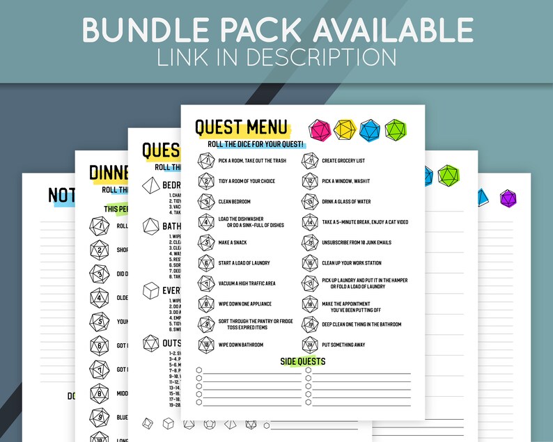 Quest Menu With Side Quest Slots Digital Download - Etsy