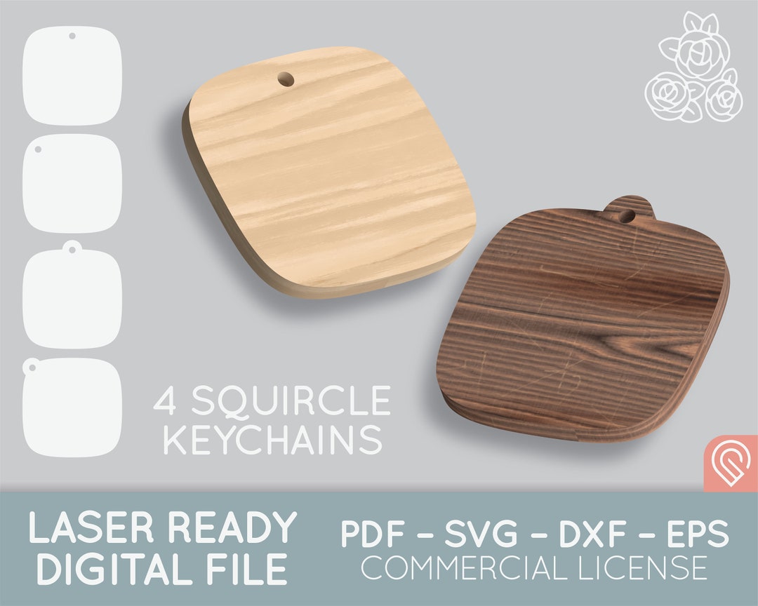 Blank Squircle Keychain Template | 4 Versions | Beginner | Glowforge ...