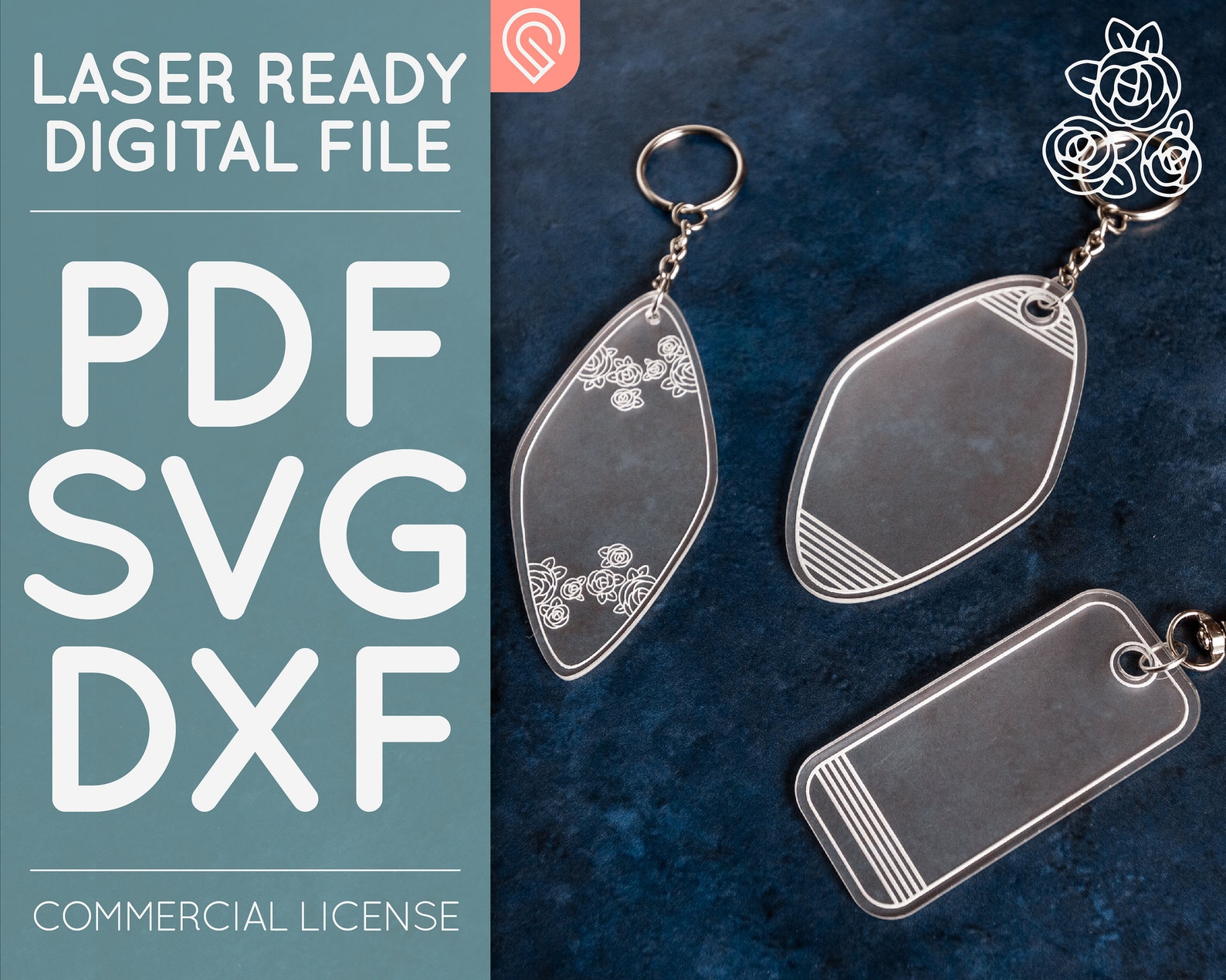 Motel Style Keychain Templates | Commercial License | Glowforge Cut ...