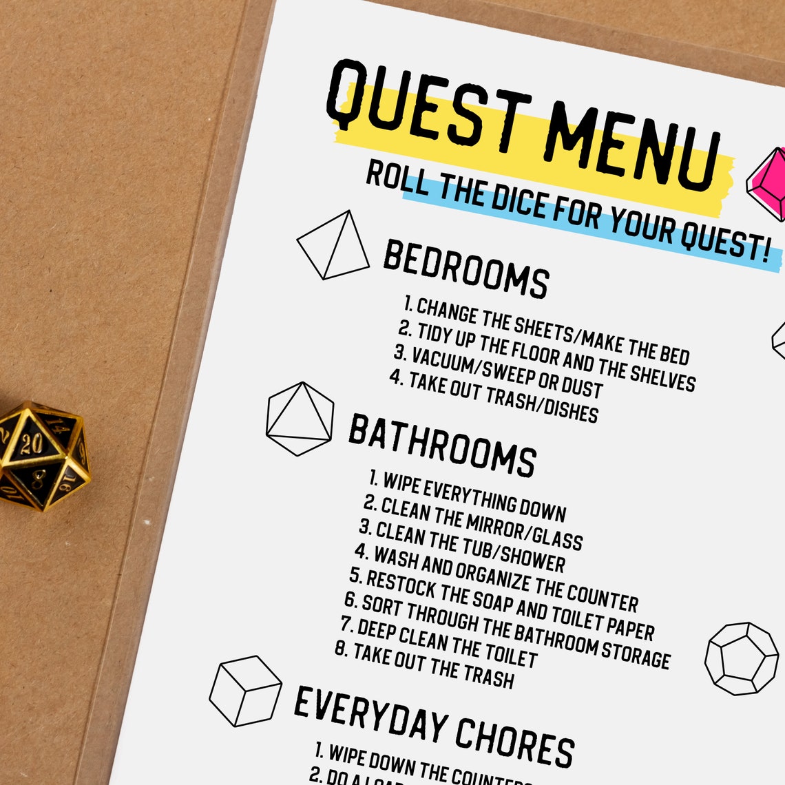 Quest Menu With Side Quest Slots Digital Download | Etsy