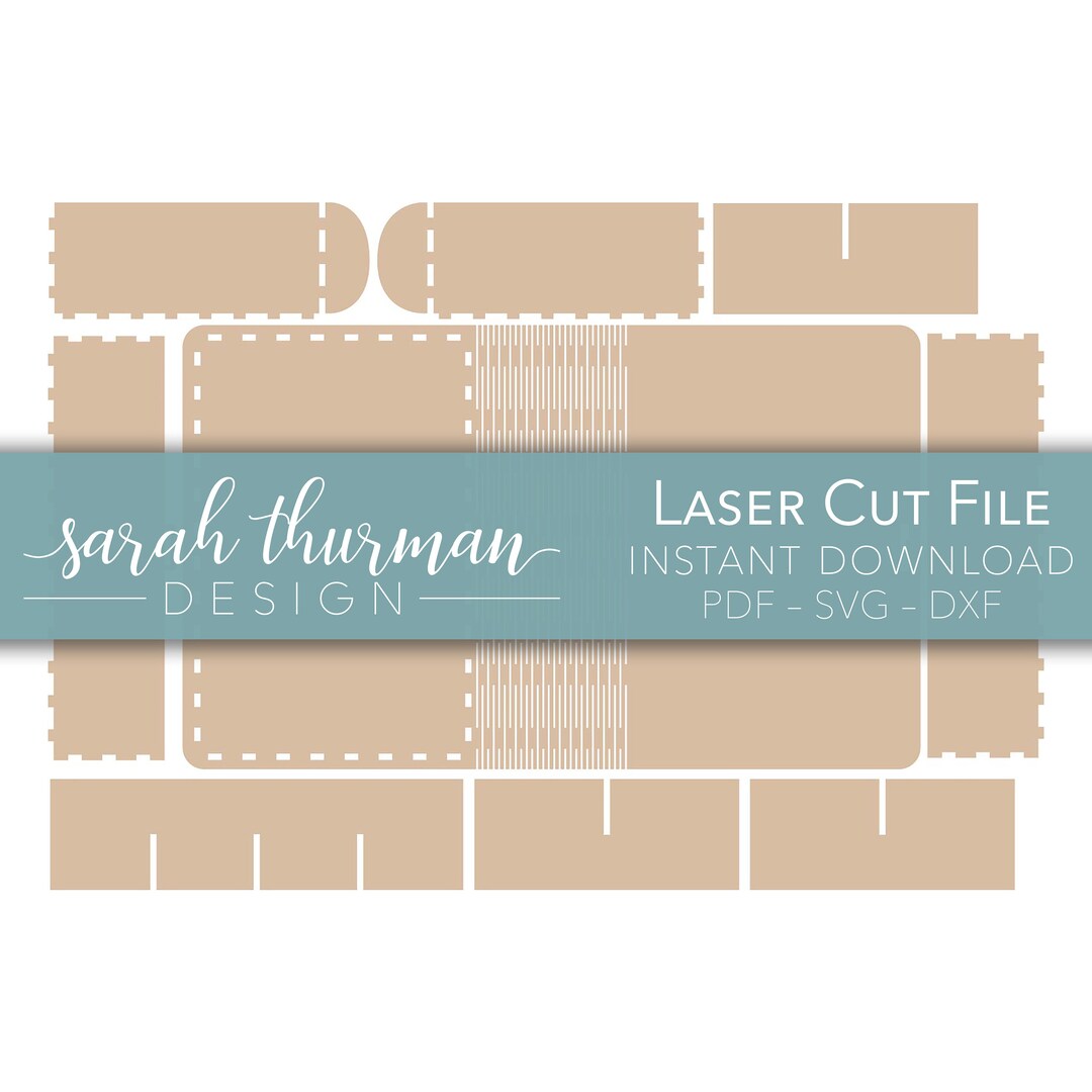 Living Hinge Book Box Pattern | Commercial License | Glowforge Cut File ...