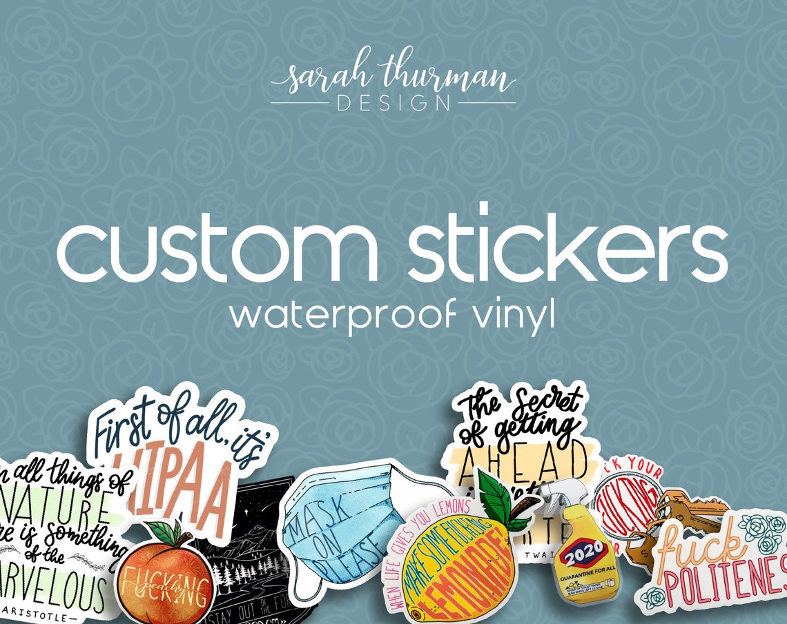 Custom Waterproof Stickers Glossy Vinyl Water And Weather Etsy