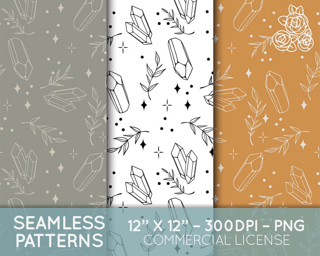 Crystal Magic Digital Paper Pack + Swatches | Seamless Patterns ...