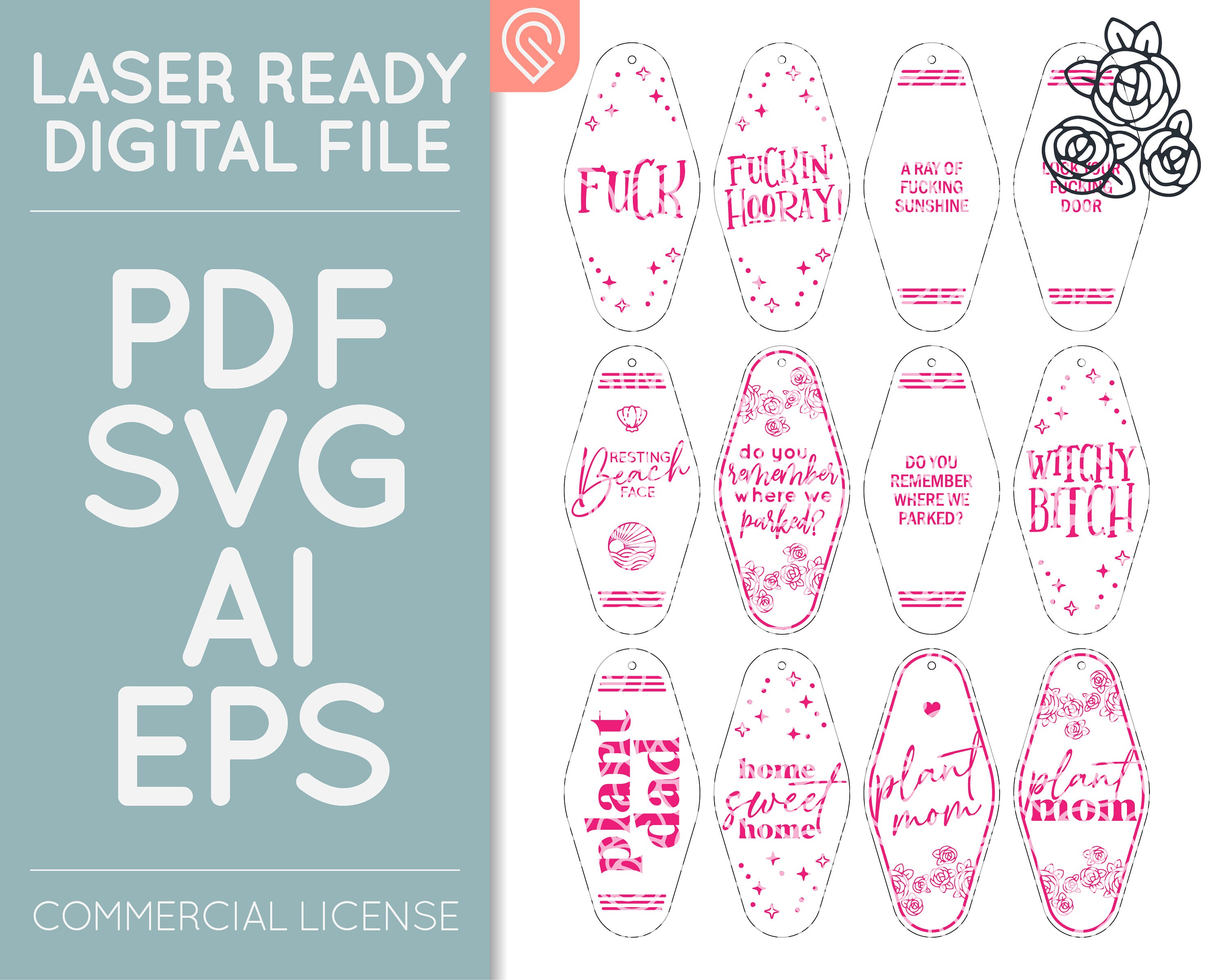 Pre-made Motel Keychain Designs Commercial License - Etsy