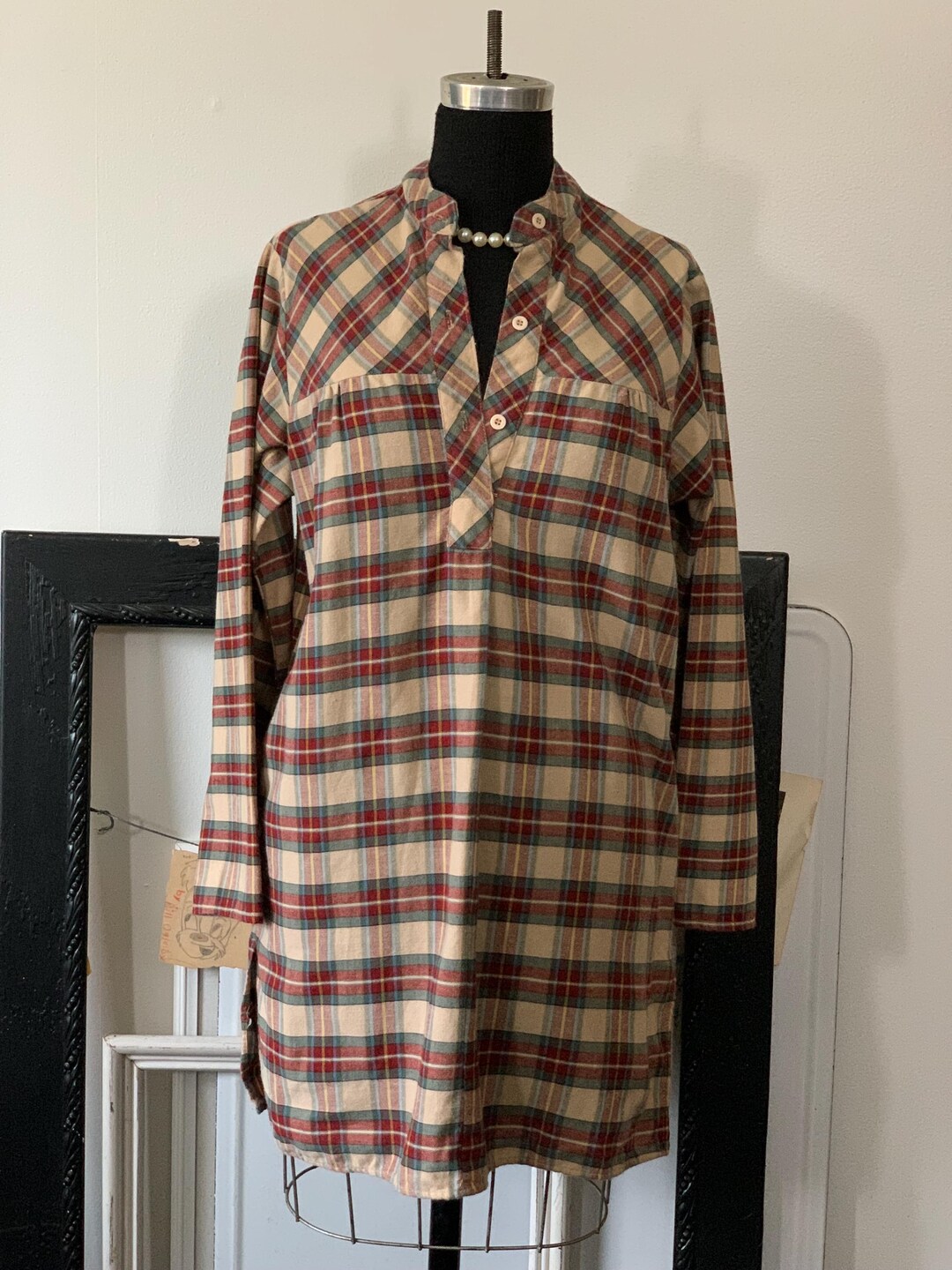 Levi’s Cursive L Plaid Flannel Tunic/vintage Levi’s Plaid Flannel Tunic ...