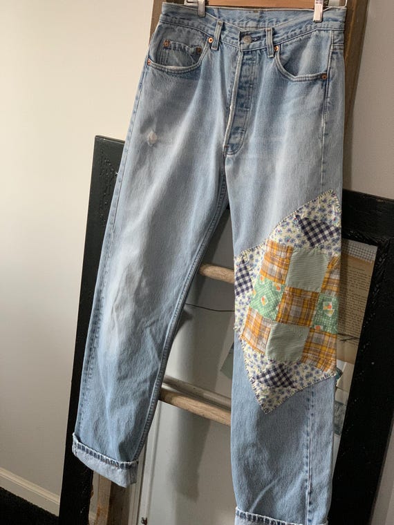 Vintage Levi’s Quilted Patchwork Jeans/Vintage Levi’s… - Gem