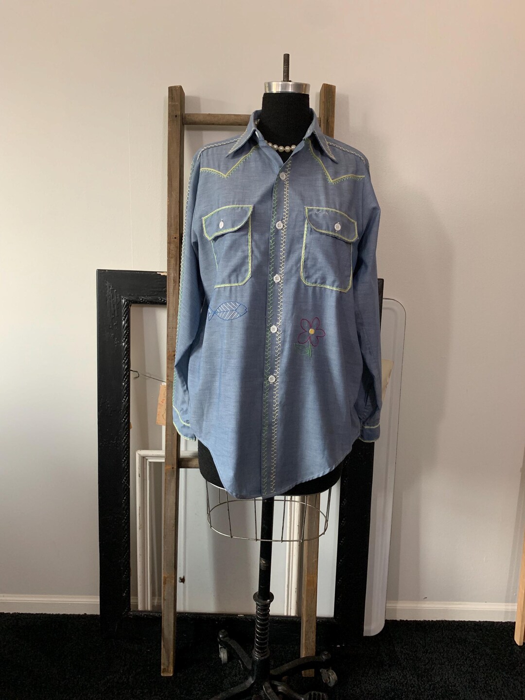 Vintage King Kole Embroidered Button Down/vintage King Kole Embroidered ...