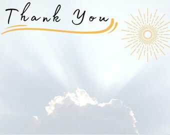 Sunny Thank You Printable Card Instant Digital Download PDF File - Etsy