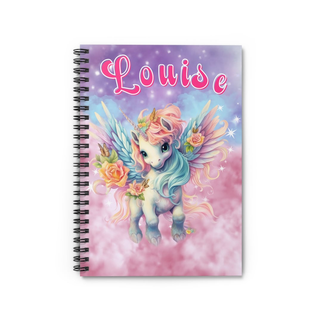 Custom Name Unicorn Notebook - Etsy