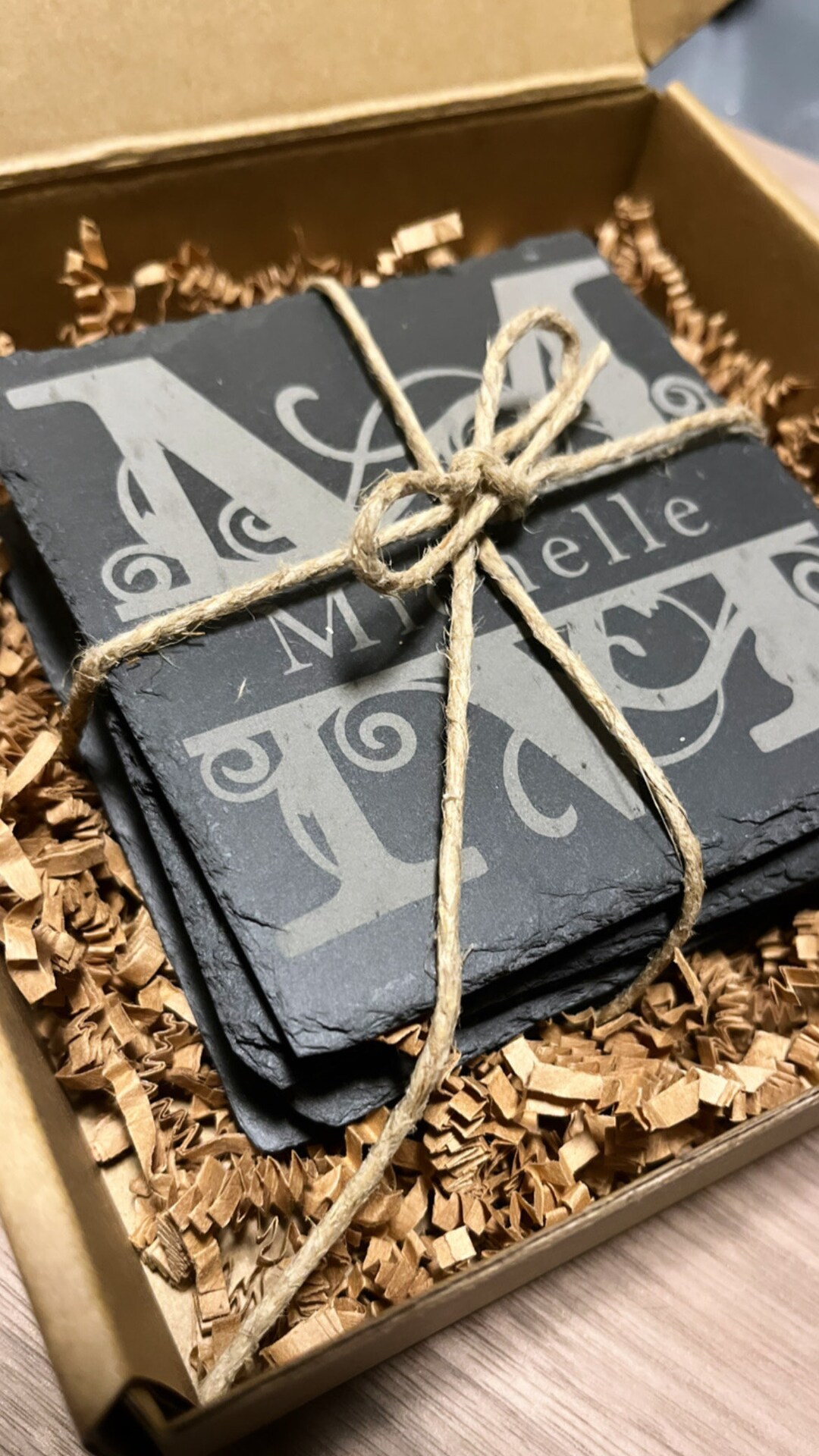 Laser Engraved Slate Coasters | Monogram Coasters| Gift Sets | Gifts ...