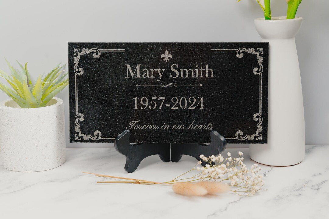 Personalized Granite Memorial Stone: Laser Engraved Grave Marker for ...