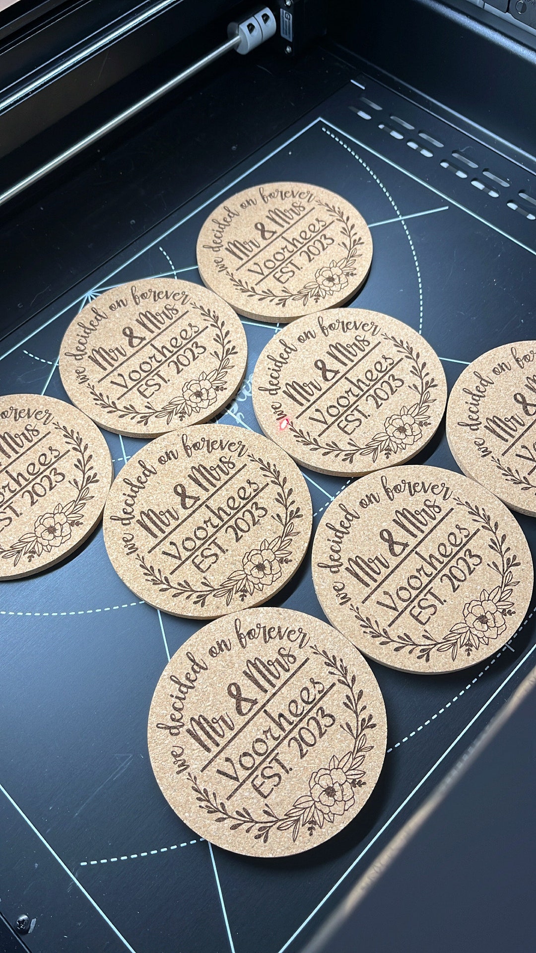 Custom Engraved Cork Coasters | Wedding Favors, Mr & Mrs - Etsy