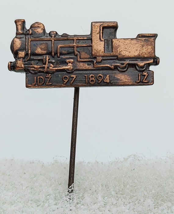 vintage train railway badges - Gem
