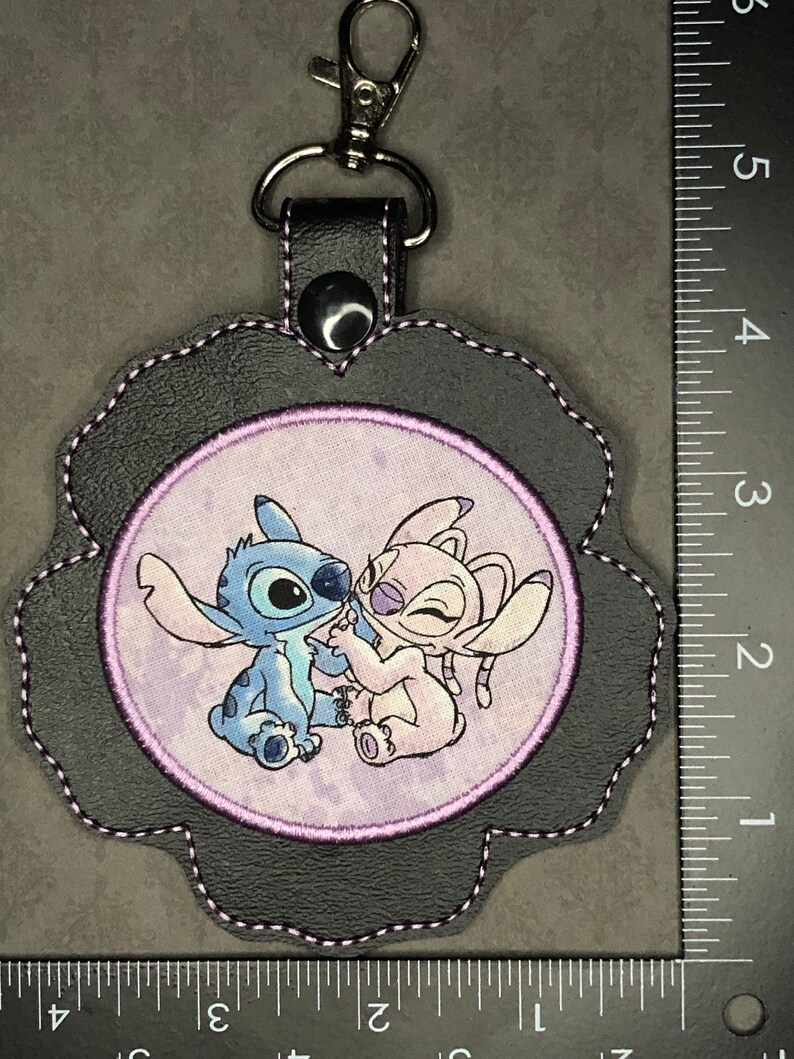 Stitch and Angel Lilo and Stitch Snap Tab Keychain - Etsy