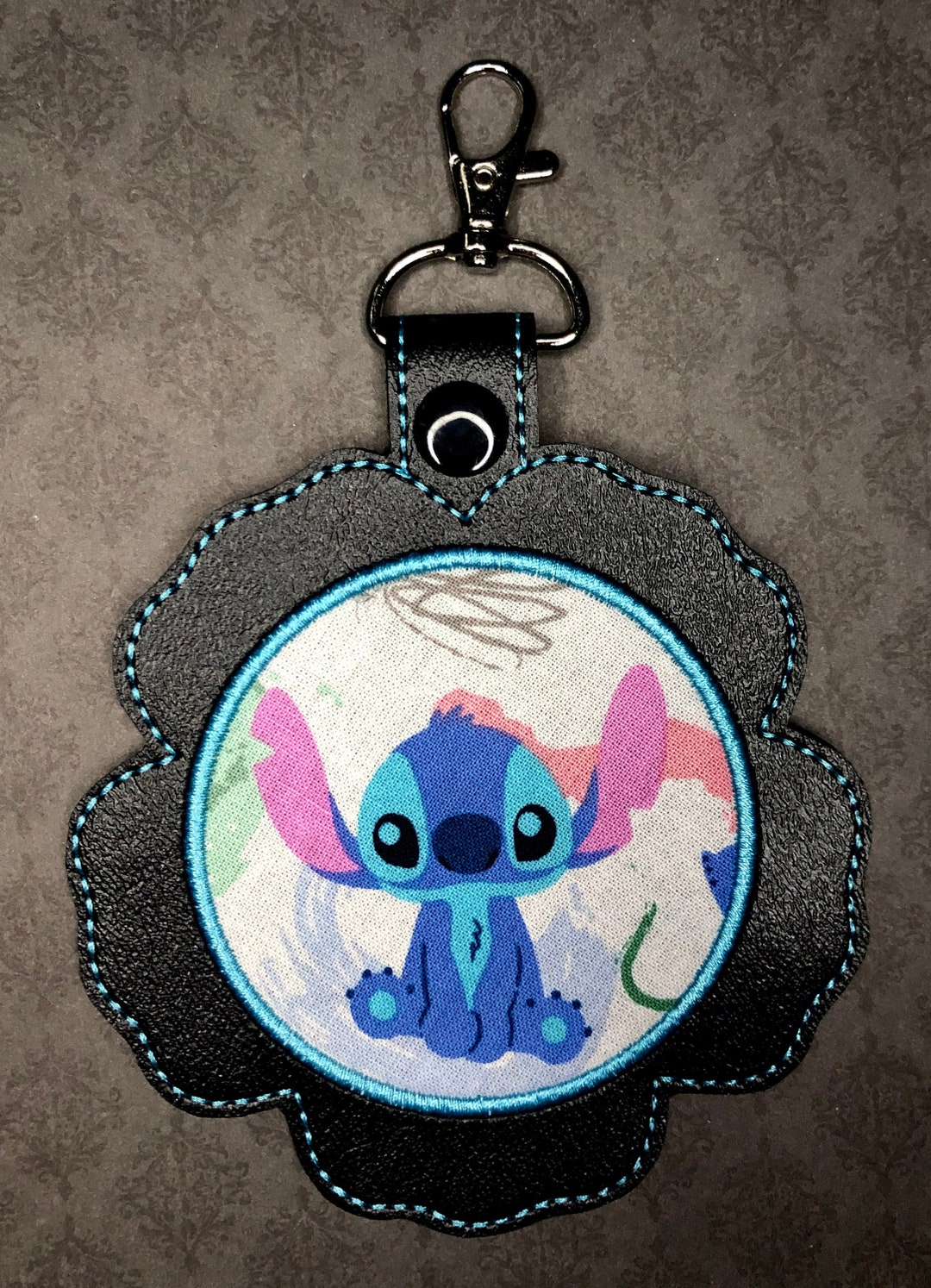 Stitch Disney Lilo and Stitch Snap Tab Keychain - Etsy