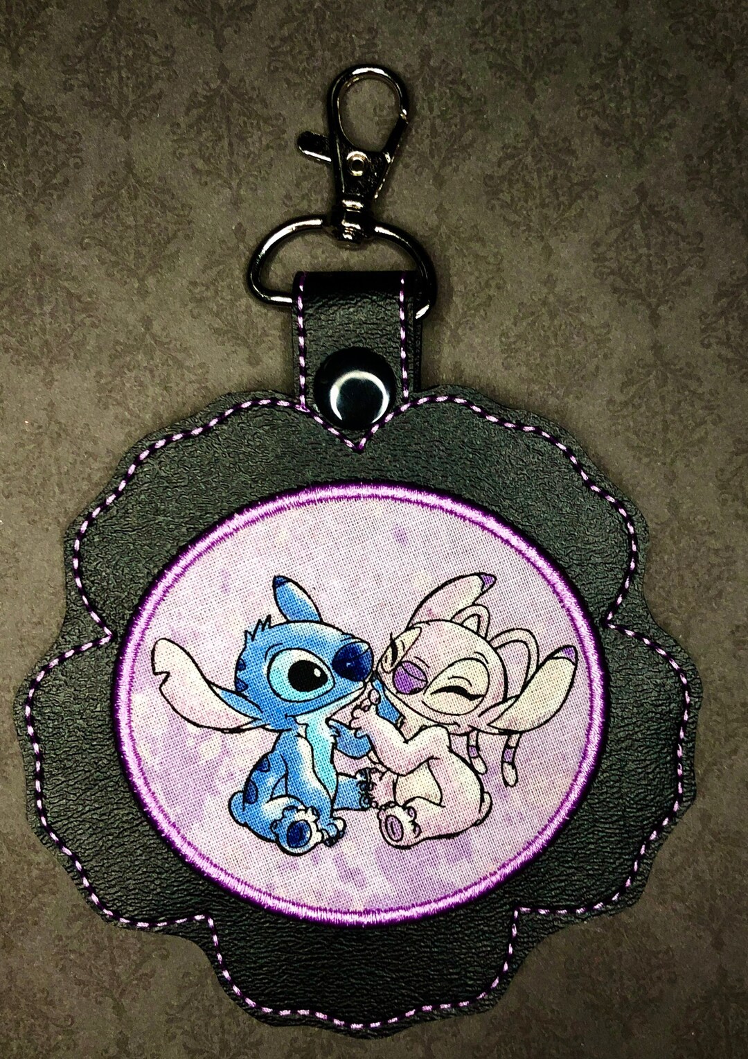Stitch and Angel Lilo and Stitch Snap Tab Keychain - Etsy
