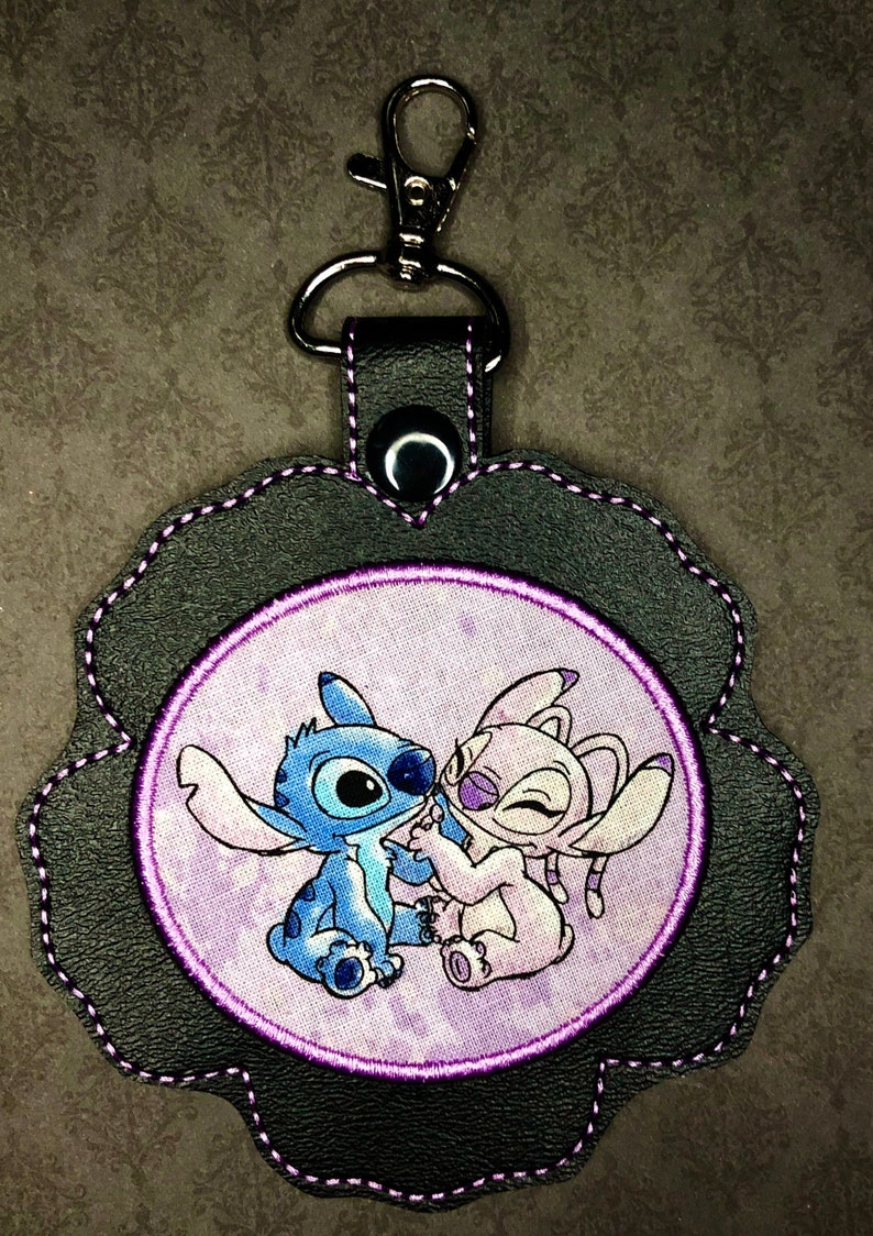 Stitch and Angel Lilo and Stitch Snap Tab Keychain - Etsy
