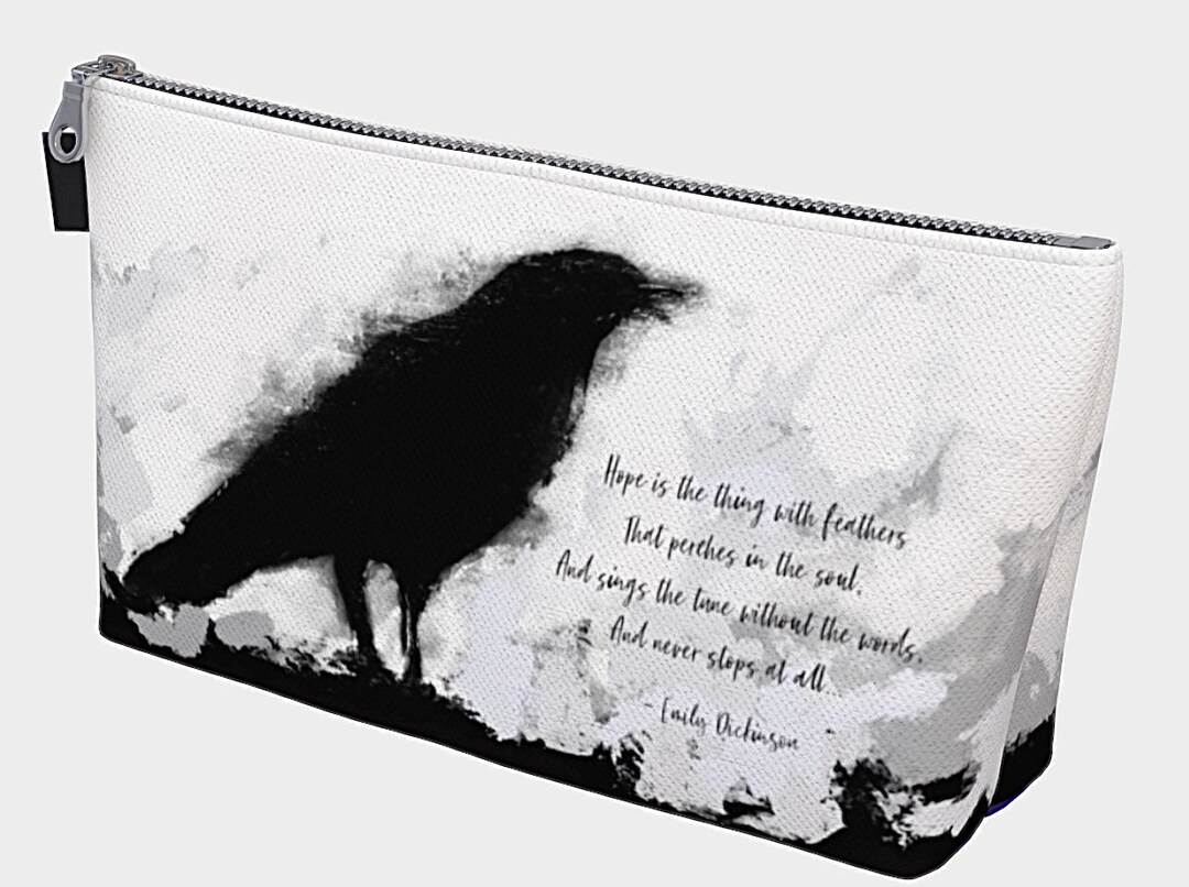 Crow Poem Makeup Bag, Original Crow Art Printed Carry-all Toiletry Bag ...