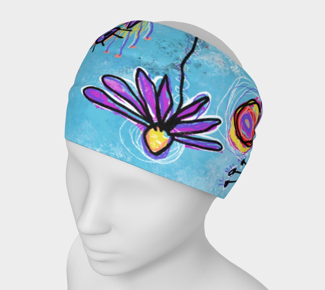 Wide Headband, 9.75x11.5 Funky Face Mask, Art Print Face Covering ...