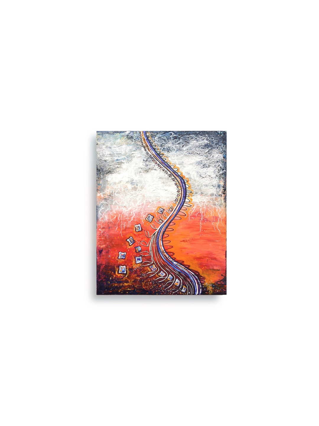 Original 16” X 20” Acrylic Painting, Anxiety-themed Emotional ...
