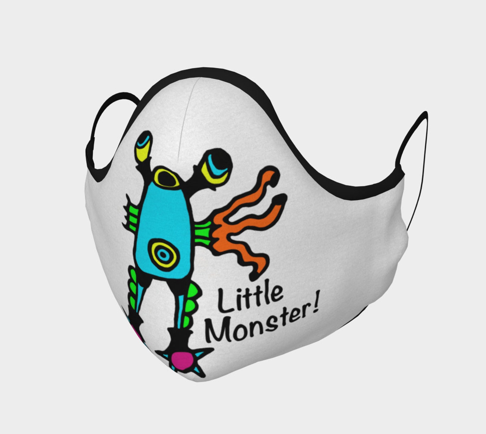 Little Monster Kids Art Face Mask Kids Fun Face Cover Kid - Etsy