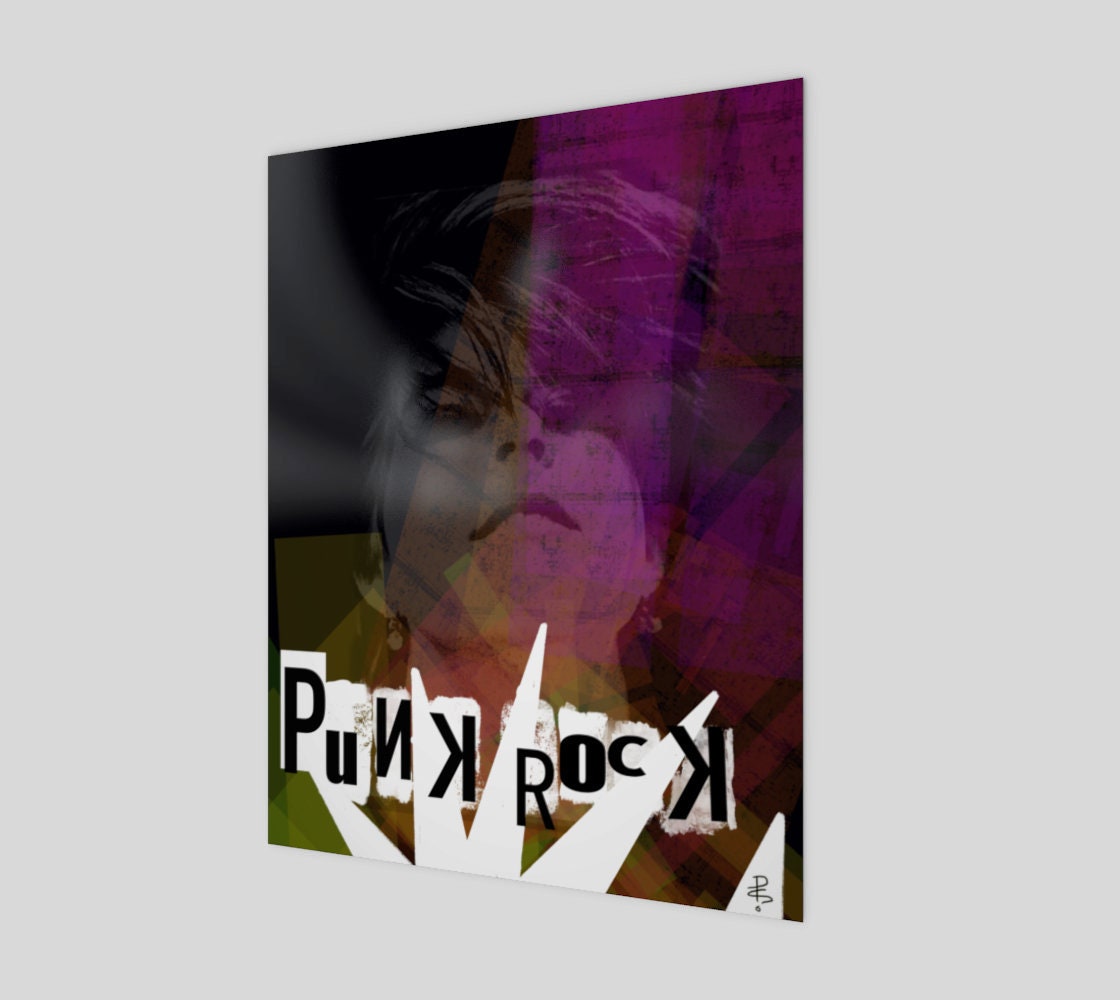 Punk Rock Poster, Distressed 80s Style, Retro Grunge Art, Fan Zine ...