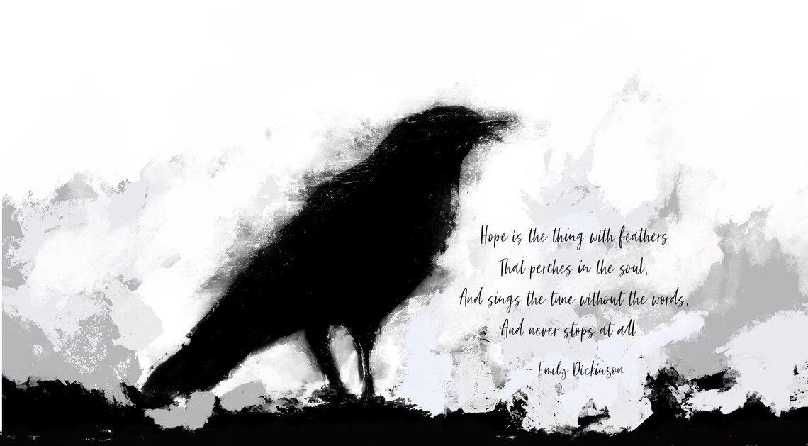 Crow Poem Makeup Bag Original Crow Art Printed Carry-all - Etsy