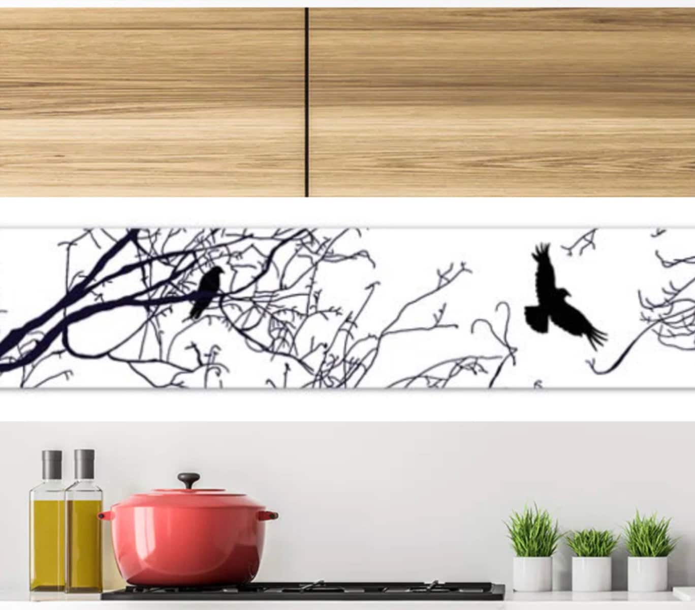 Serenity With Crows Wallpaper Border, Print of Winter Trees & Crows ...