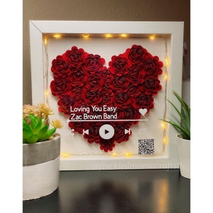 Heart Shadow Box, Flower Music Shadow Box, Music and Flower Frame ...