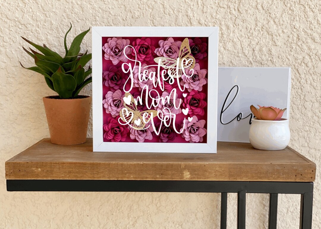 Flower Shadow Box, Mother’s Day Gift, Personalized Shadow Box With ...