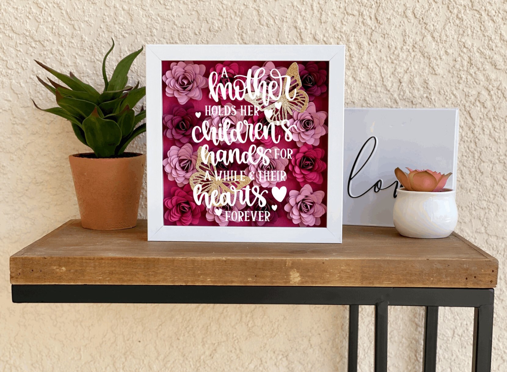 Flower Shadow Box Mothers Day Gift Personalized Shadow Box - Etsy