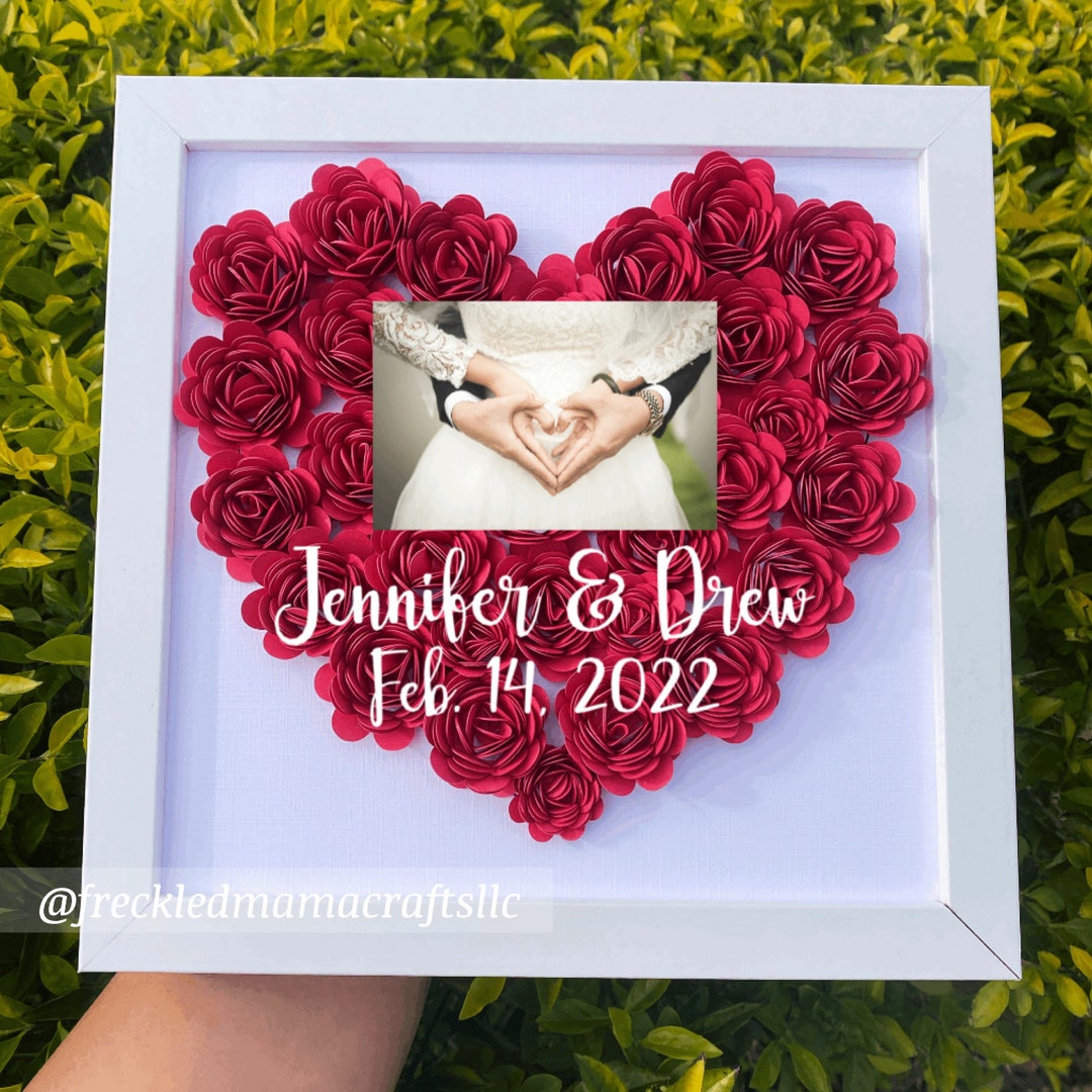 Heart Shaped Shadow Box, Valentine’s Day Gift for Couples, Flower ...