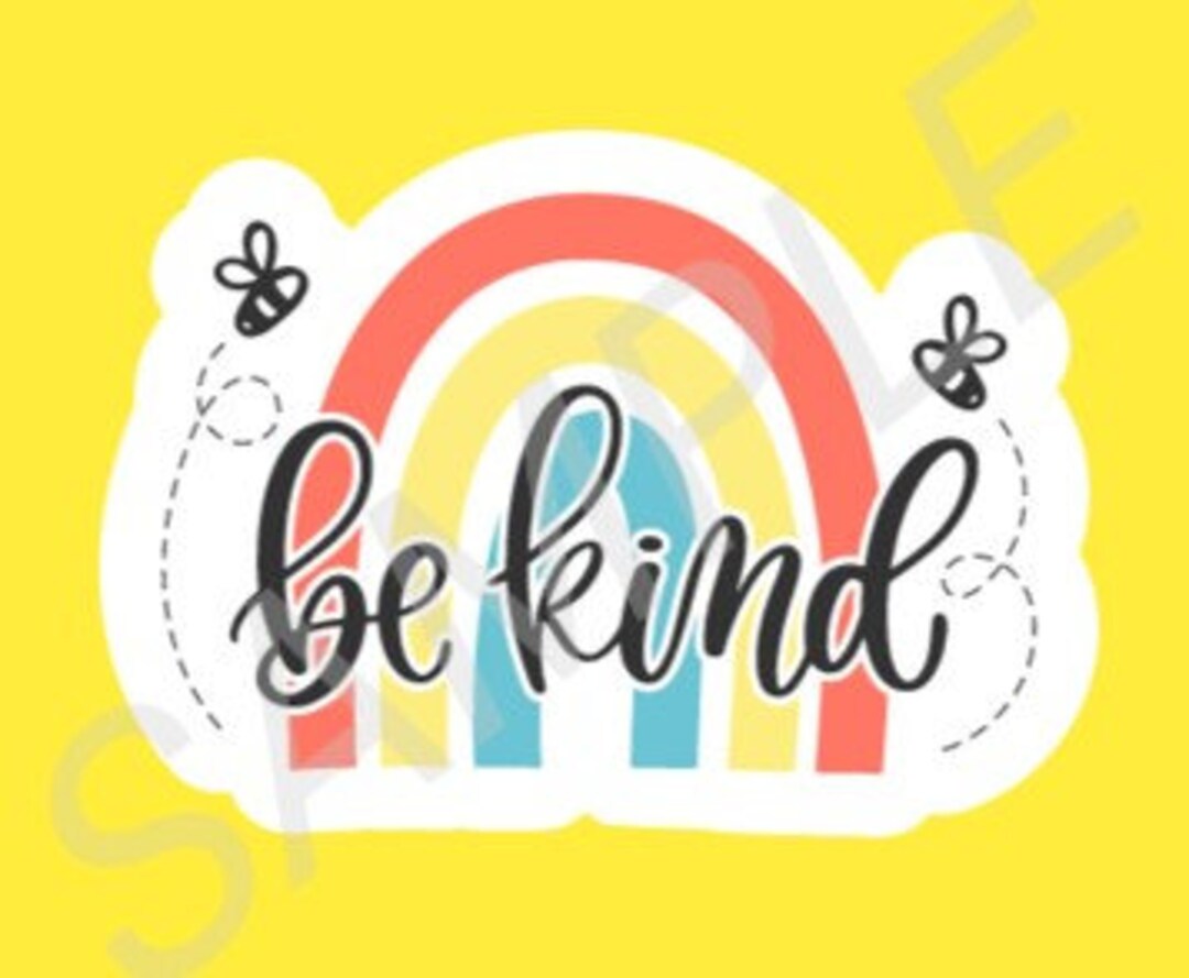 Be Kind Rainbow Water Bottle, Laptop Sticker Decal - Etsy