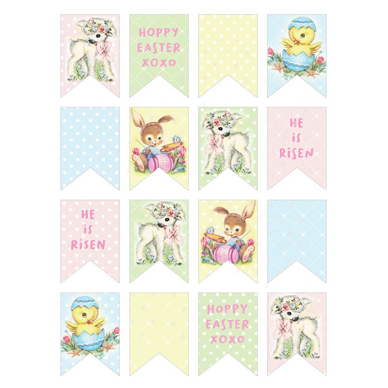 EASTER Printable Banner Digital Collage Sheet Instant PDF | Etsy
