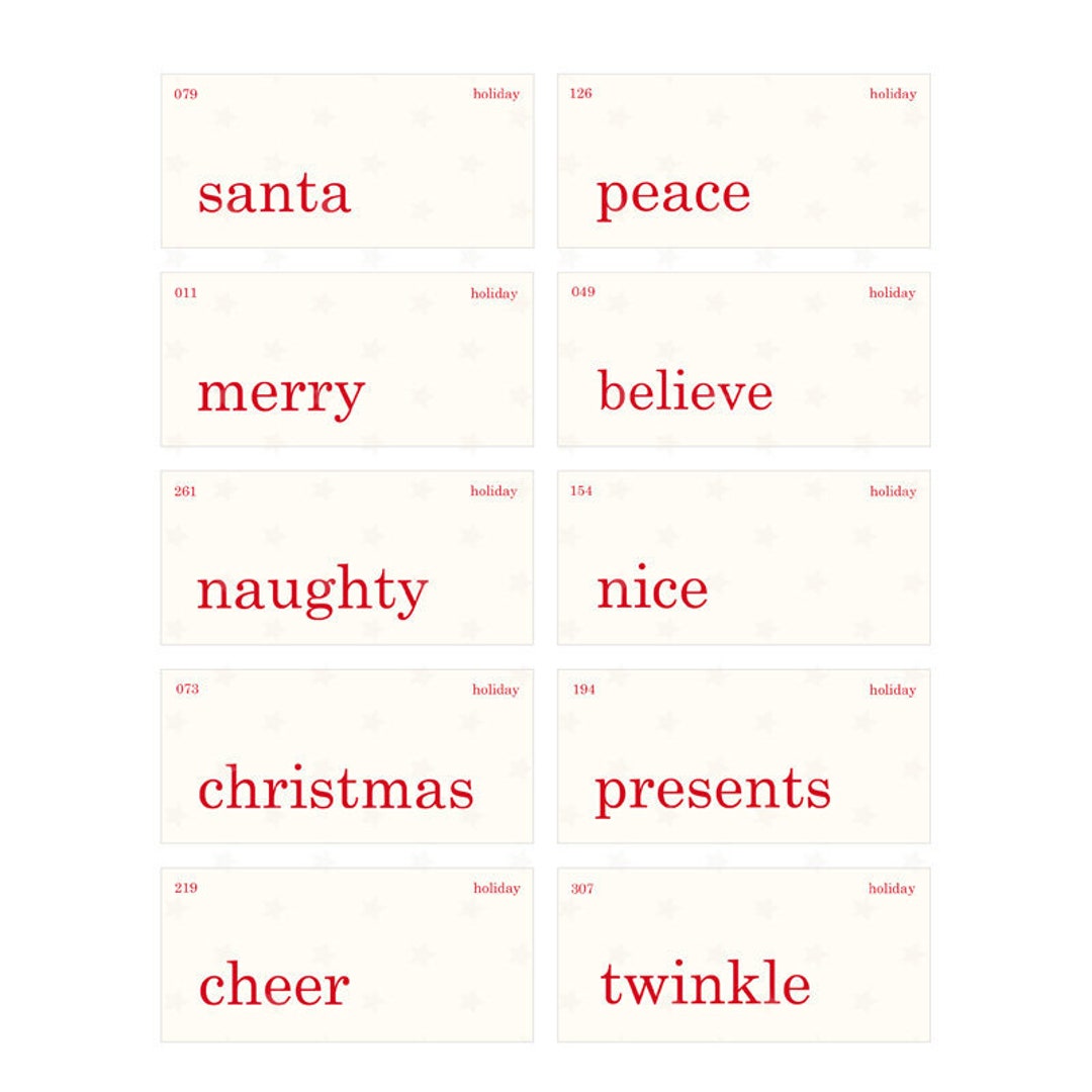 Vintage CHRISTMAS Flashcards Digital Collage Sheet Instant PDF JPEG ...