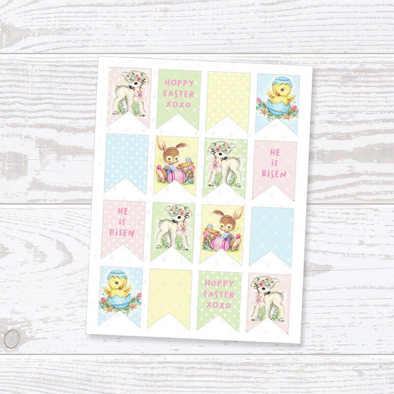 EASTER Printable Banner Digital Collage Sheet Instant PDF | Etsy
