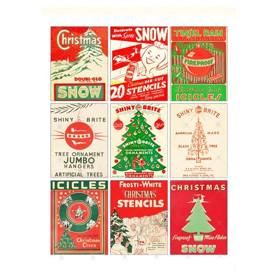 Vintage Holiday Packaging Covers Digital Collage Sheet - Etsy