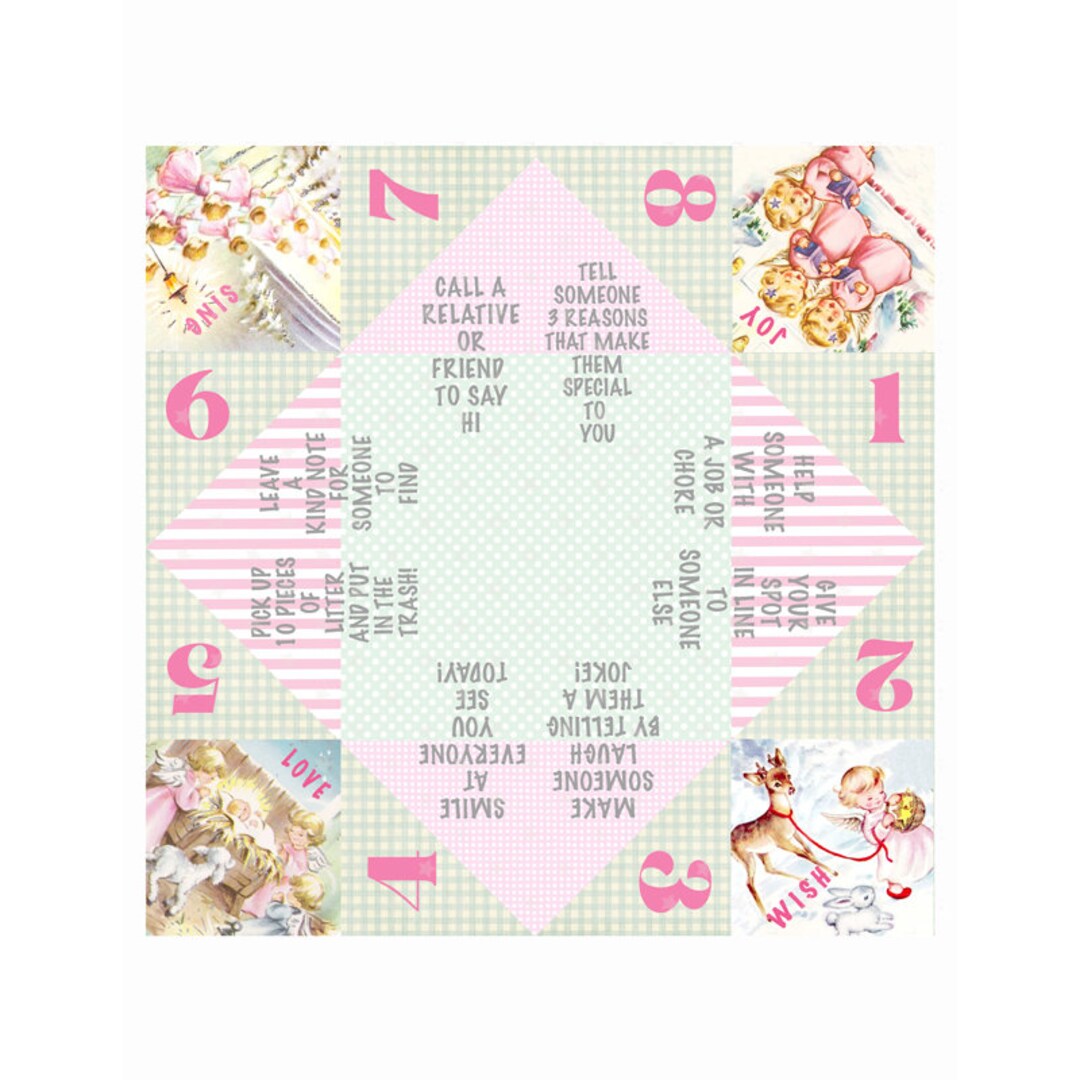 Cootie Catcher Christmas random Acts of Kindness Instant PDF JPEG ...