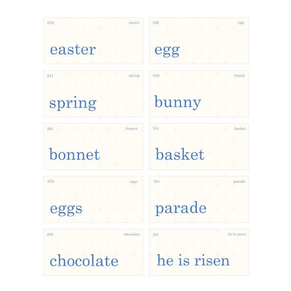 Easter Flashcards Digital Collage Sheet Instant PDF JPEG | Etsy