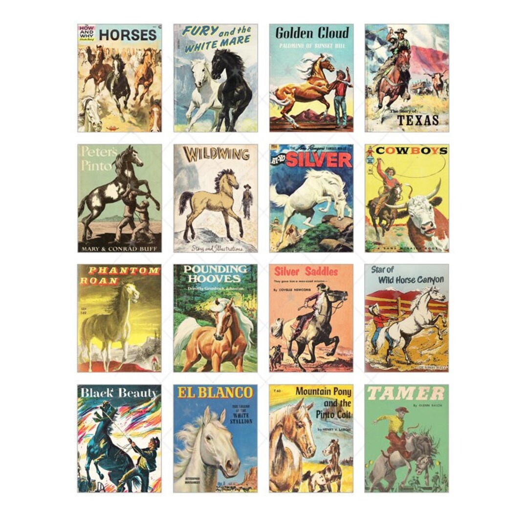 Western Book Covers Tags 1.75 X 2.25 Inch Digital Collage Sheet Instant ...