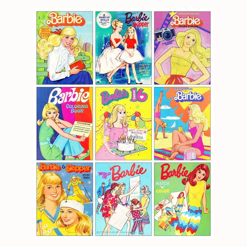 Vintage BARBIE Activity Covers Wardrobe Digital Collage - Etsy