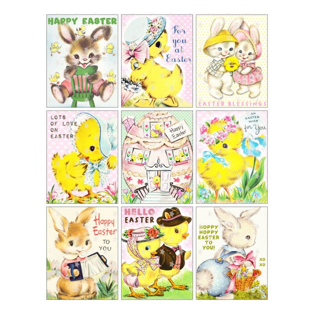 Vintage EASTER Gift Tags Atc Digital Collage Sheet - Etsy