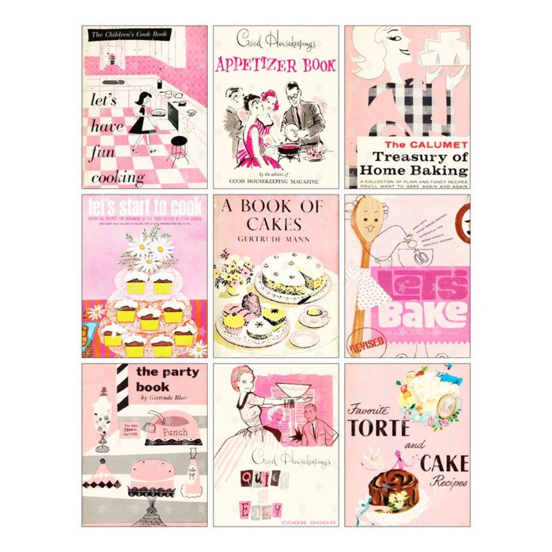 Vintage COOKBOOK Cover Atc Digital Collage Sheet Instant PDF JPEG ...