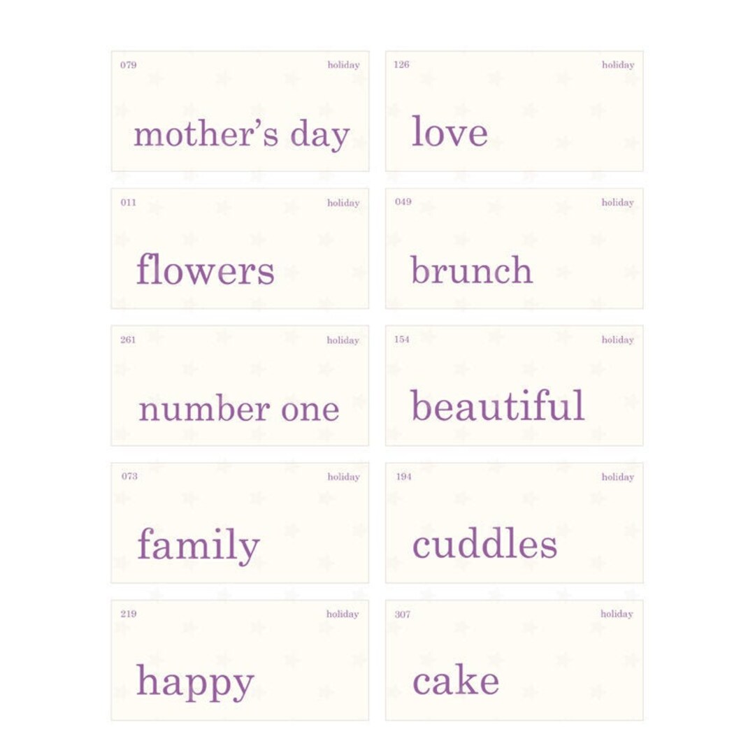 Mothers Day Flashcards Digital Collage Sheet Instant PDF JPEG Download ...