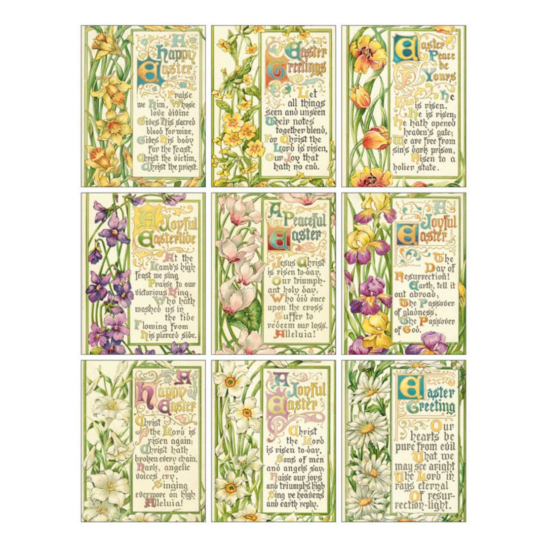 Vintage EASTER Psalms Victorian Era Digital Collage Sheet Instant PDF ...