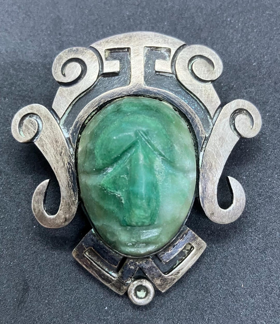 Taxco Mexico cheo 1950s Hand Crafted Sterling Silver 925 Jade Bolo Tie ...